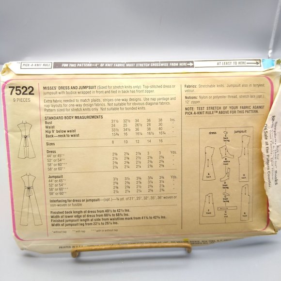 Simplicity | Office | Vintage Sewing Pattern Simplicity 7522 Misses 973 ...